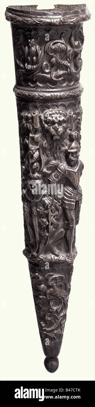 A iron "Landsknecht" dagger scabbard, France, end of the 16th century ...