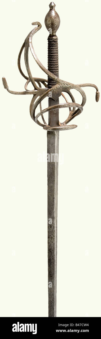 A rapier, a reproduction in the style of 1620. Original blade from ...