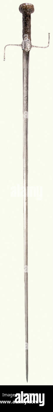 A Polish estoc, circa 1700. A long blade with fullers on both sides ...