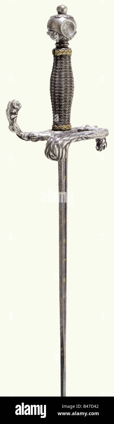 A chiselled iron rapier, school of Gottfried Leygebe, Berlin, circa ...