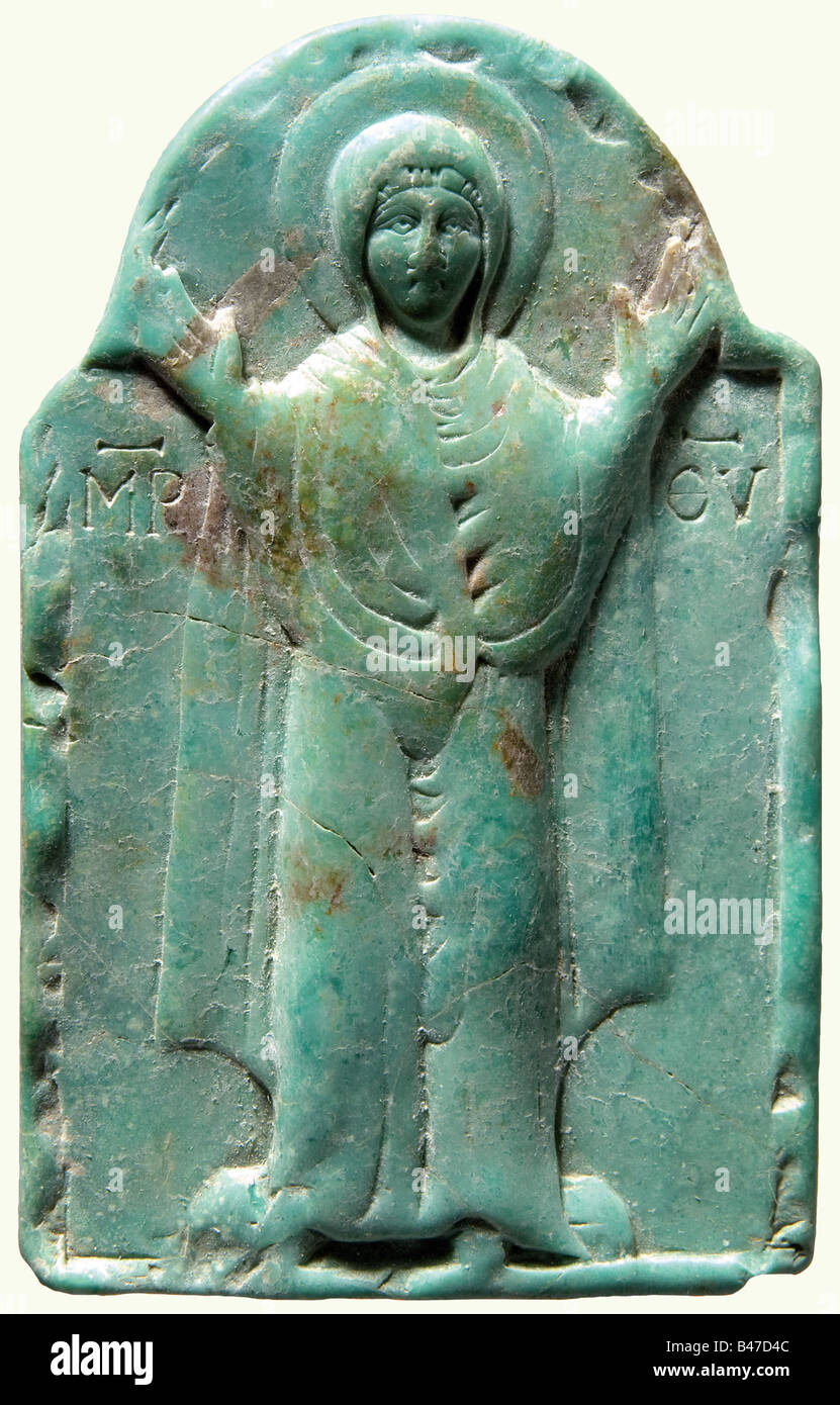 A Byzantine turquoise icon, 10th/11th century A.D. Turquoise matrix ...