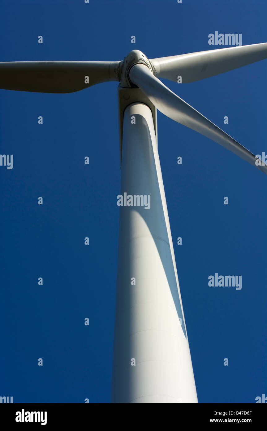 Close up of wind power tower at Noble Wind Farm in Clinton NY US Stock ...
