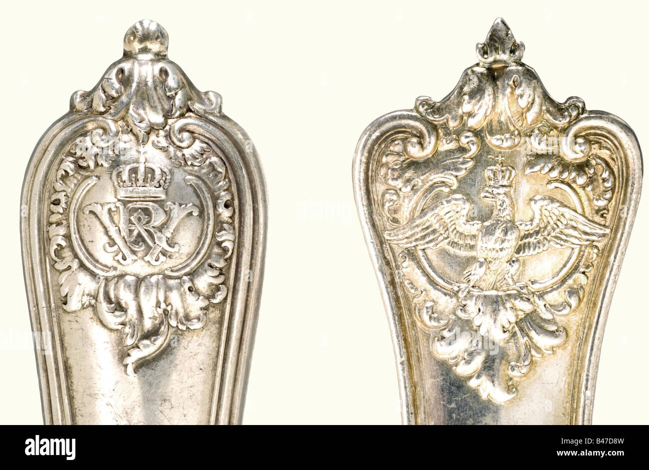 Emperor Wilhelm II - nine pieces from the Rococo table silver, circa ...