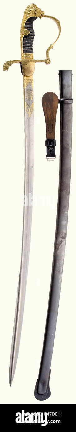 A lion's head sabre for cavalry officers., Heavy, deluxe version around ...