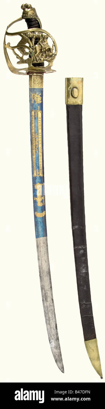 A Revolutionary Period sabre, circa 1790/1800. Broad, slightly curved ...