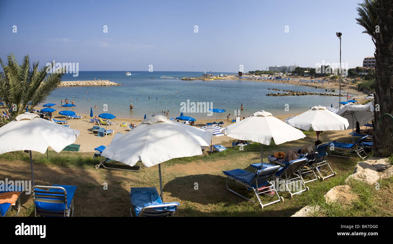 VIEW OF PERNERA BEACH NEAR PARALIMNI, PROTARAS, IN CYPRUS WITH ...