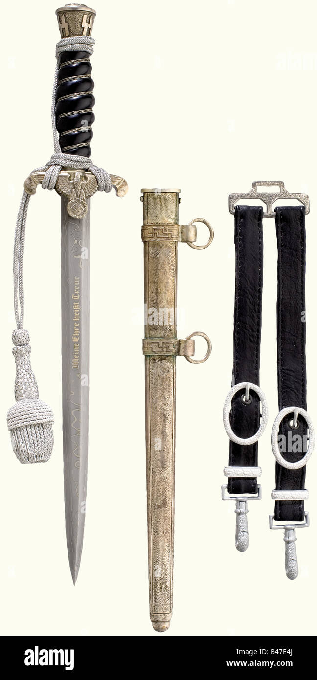 A prototype SS honour dagger, complete with hanger and sword knot ...
