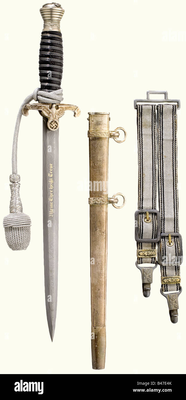 A prototype SS honour dagger, complete with hanger and sword knot ...