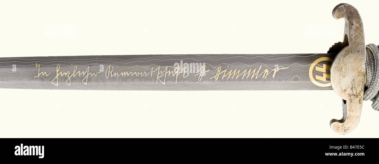 A prototype SS honour dagger, complete with hanger and sword knot ...