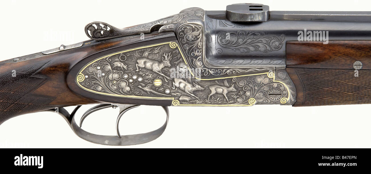 A splendid over-and-under rifle with interchangeable barrels, Martin ...