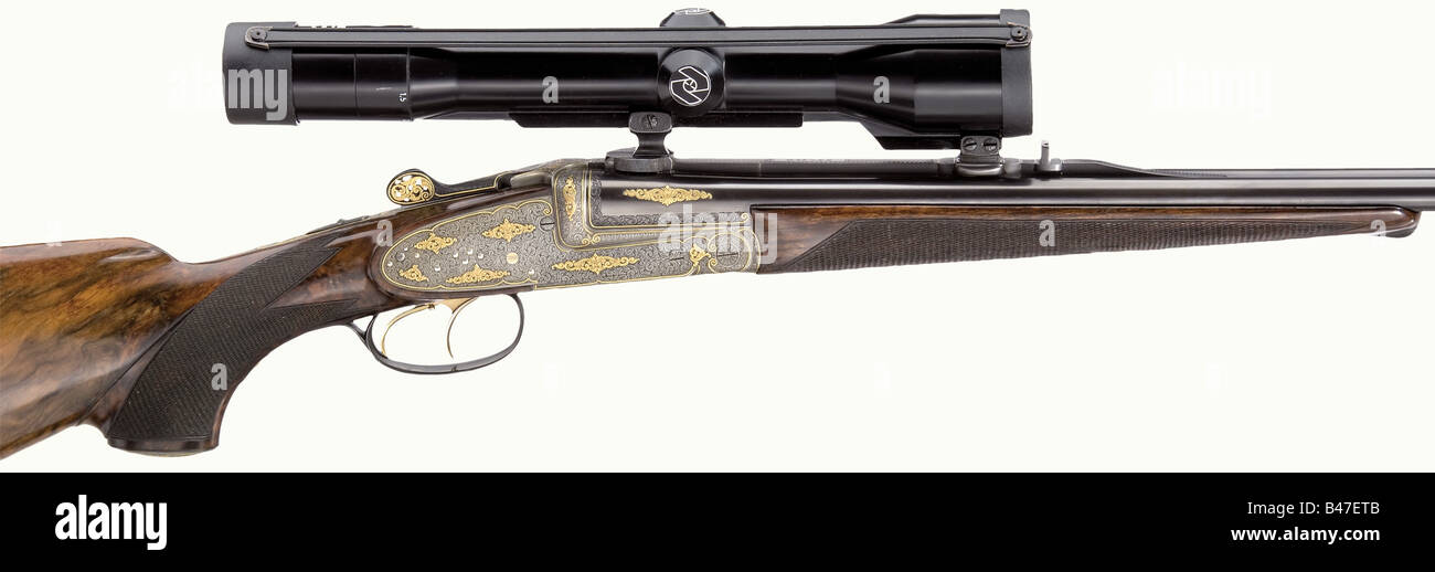 A side-by-side rifle Ludwig Borownik, calibre 9.3 x 74, no. 40 4129 ...