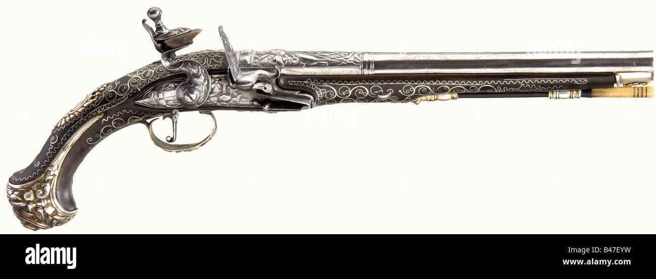A splendid flintlock pistol for the Oriental market, Southern France ...