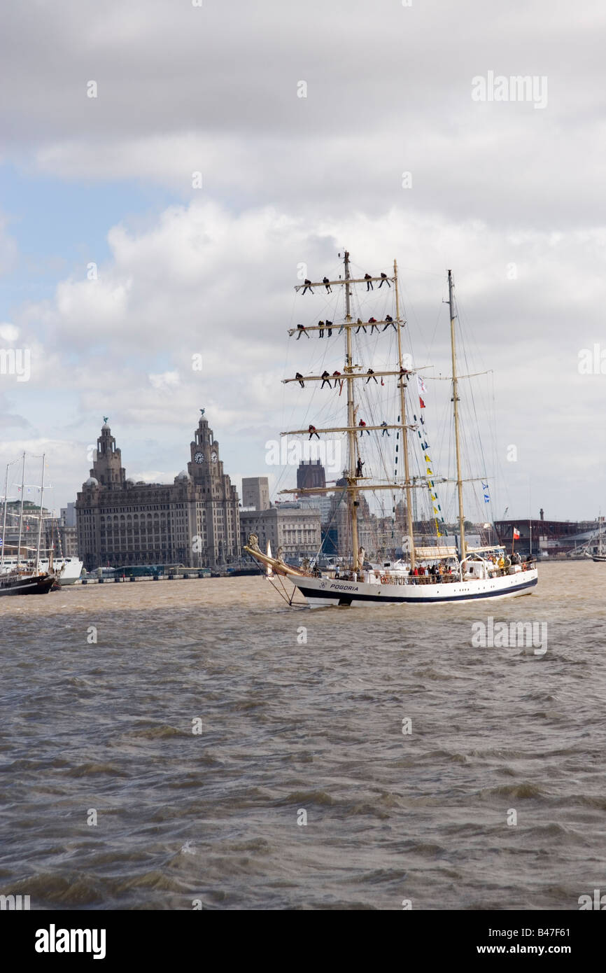 The Polish ship the Pogoria sailing ship at the Tall Ships race parade ...