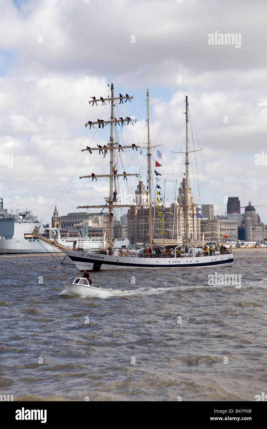 The Polish ship the Pogoria sailing ship at the Tall Ships race parade ...
