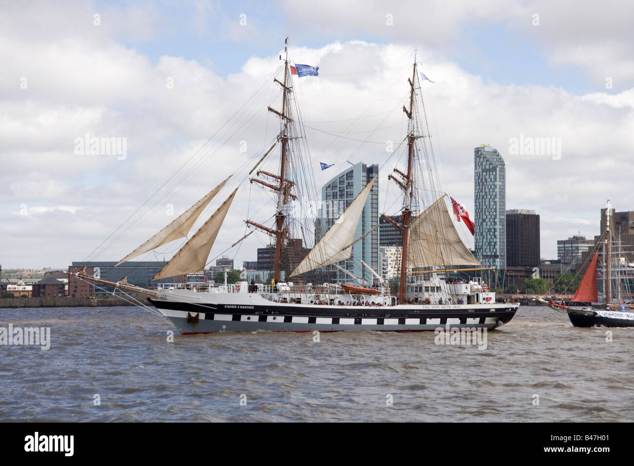 Stavros S Niarchos sailing ship,Tall Ships race in Liverpool, July 2008 ...