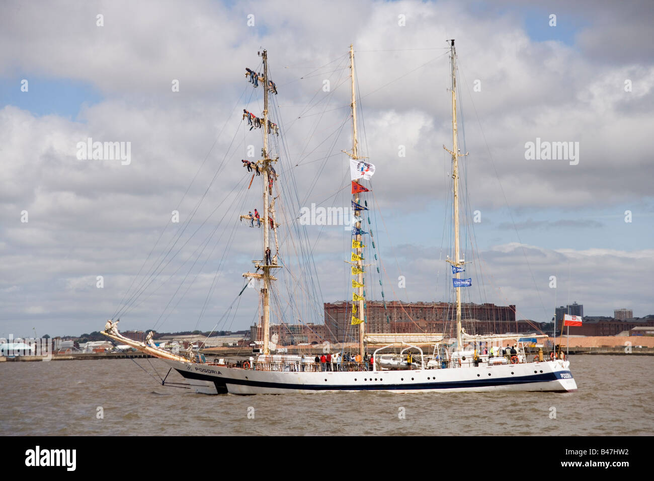 The Polish ship the Pogoria sailing ship at the Tall Ships race parade ...