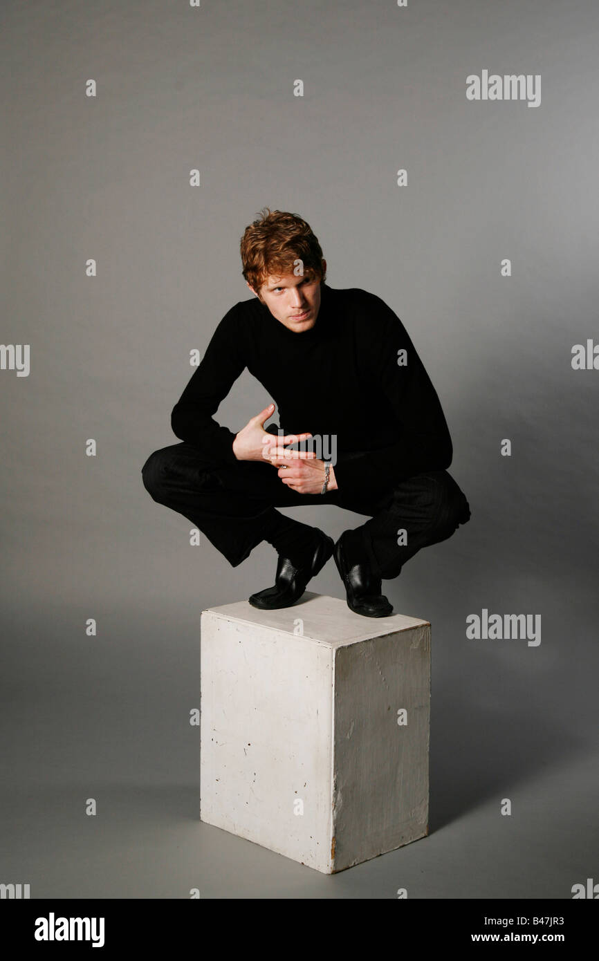 man on box Stock Photo - Alamy