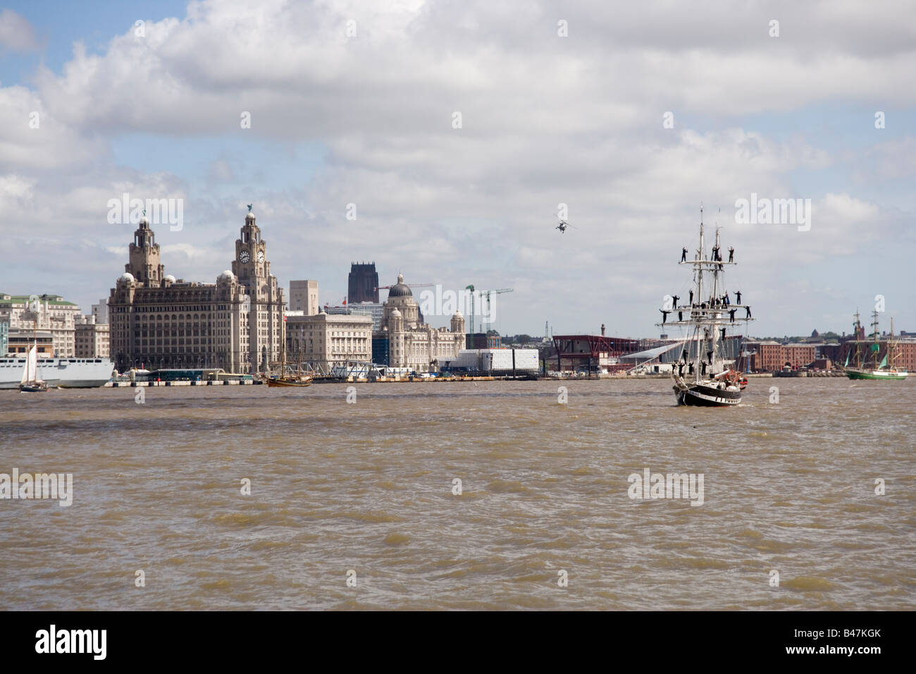 Training Ship the Royalist at the Tall Ships race parade,Liverpool July ...