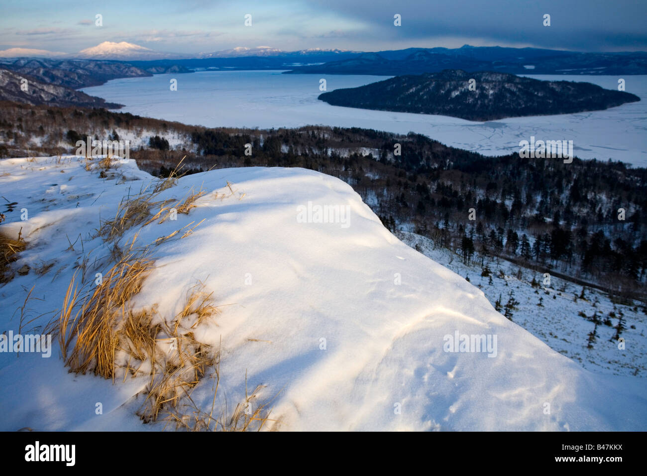 Akan National Park Hokkaido Island Japan Frozen Lake Kussharo view from ...