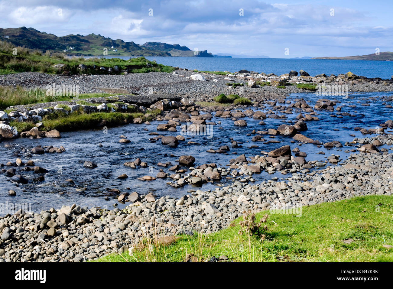 View to Loch Snizort from River Brogaig at Staffin beach, Isle of Skye ...
