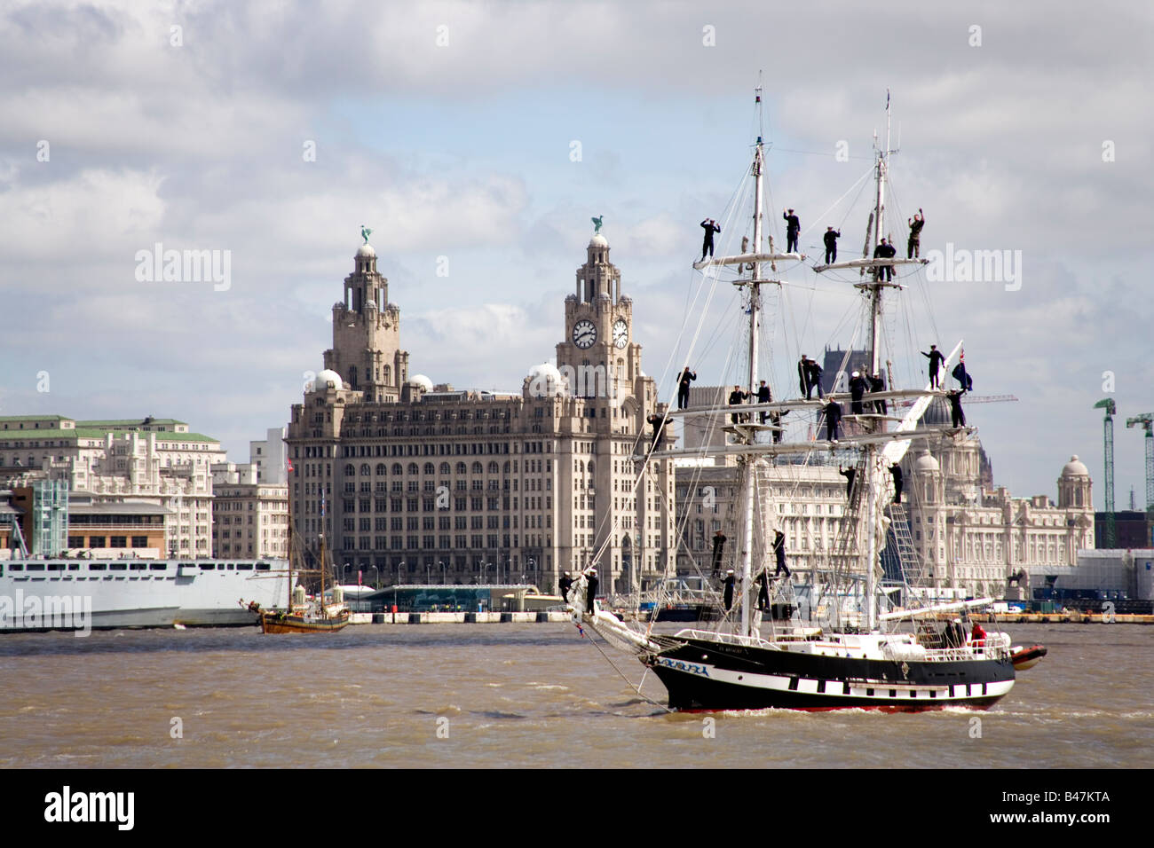 Training Ship the Royalist at the Tall Ships race parade,Liverpool July ...