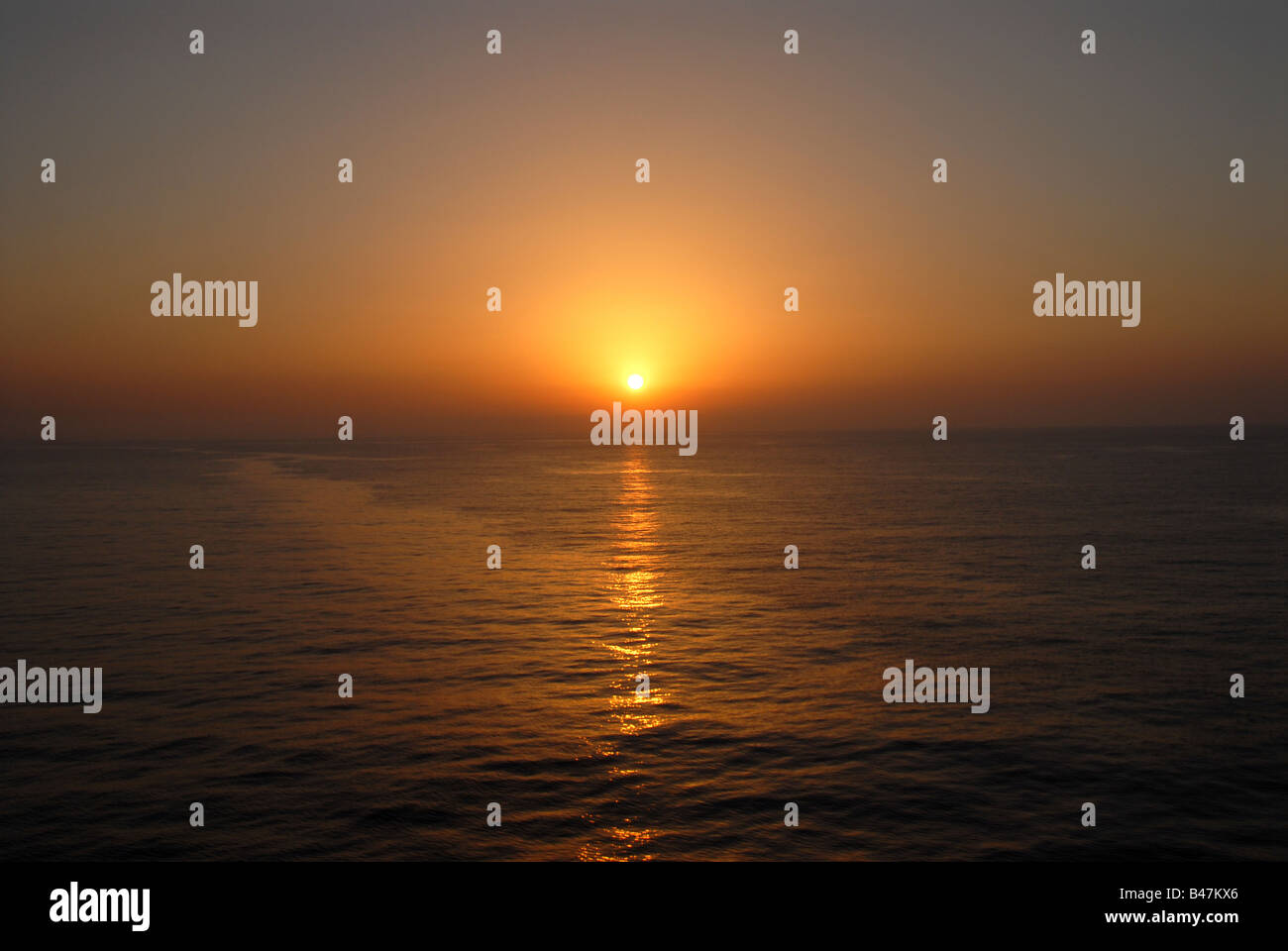 Sunset over Atlantic Ocean from Independence of the Seas enroute to ...