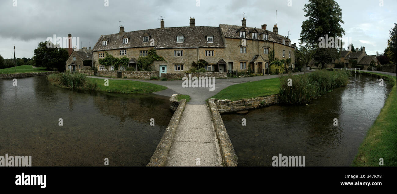 Houses on the river, Lower Slaughter Stock Photo - Alamy