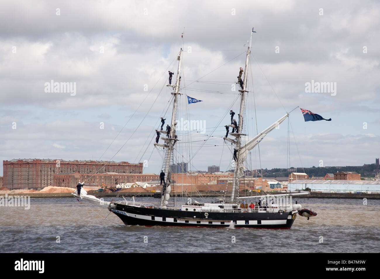Training Ship the Royalist at the Tall Ships race parade,Liverpool July ...