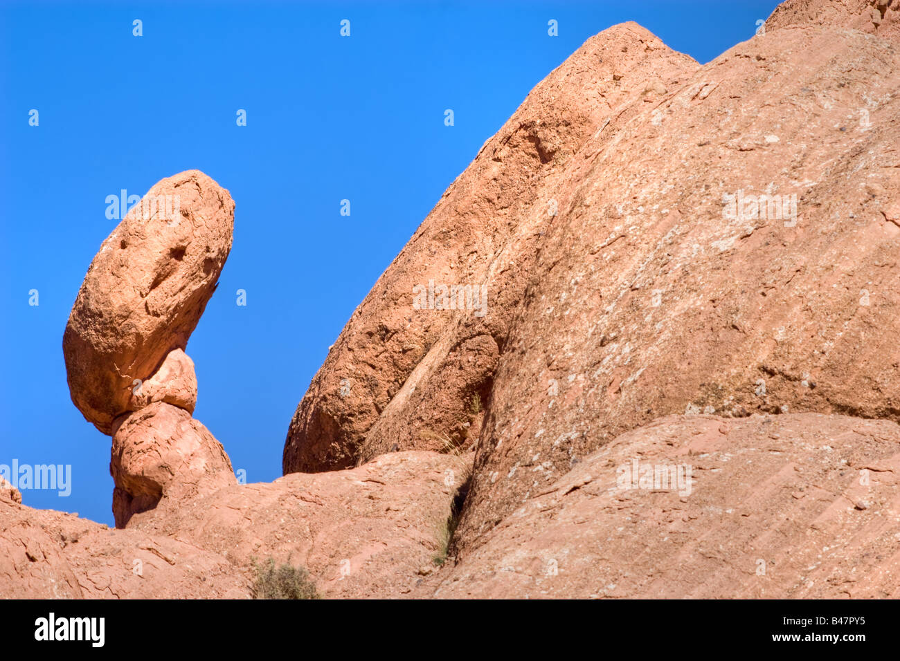 curious raised boulder in morocco mountain dades valley morocco Stock ...