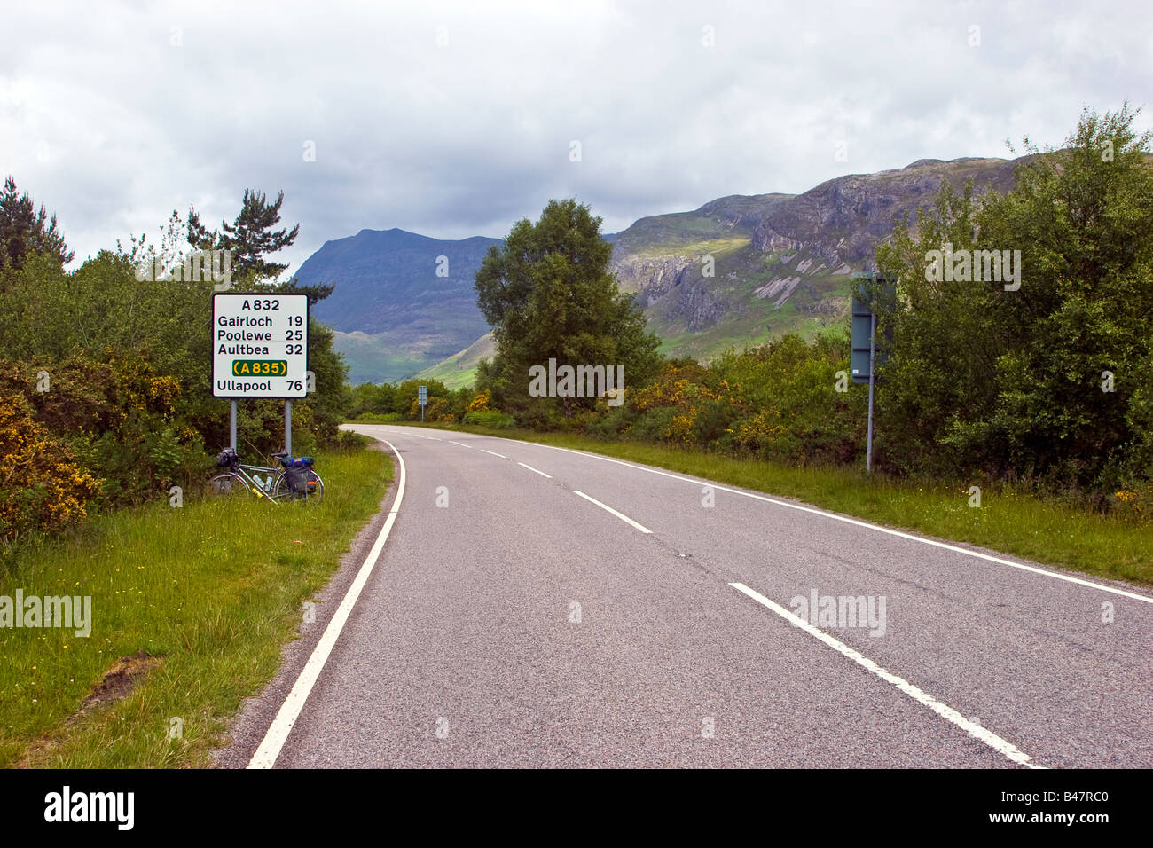 Road from Kinlochewe, Highlands Scotland United Kingdom Great Britain ...