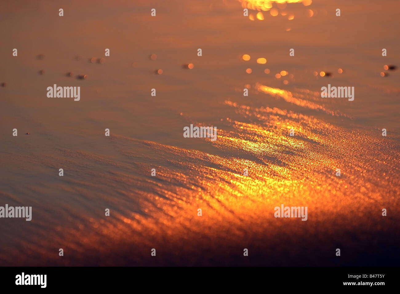 sun glint on sand at sunset Stock Photo - Alamy