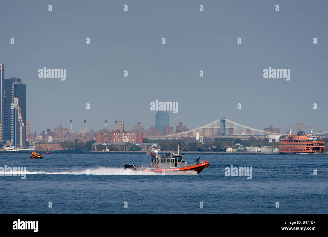 US Coast Guard patrol boat in New York harbor Stock Photo - Alamy