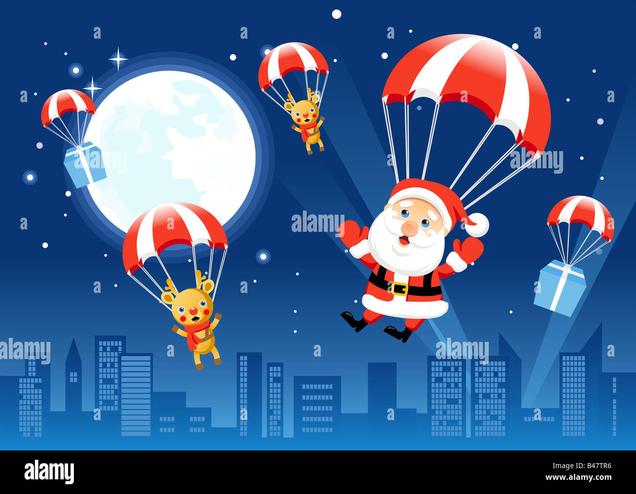 Santa Claus Parachutist Stock Photo - Alamy