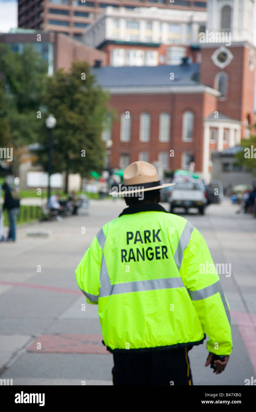 Park Ranger walking past the Common in Boston, Massachusetts Stock ...