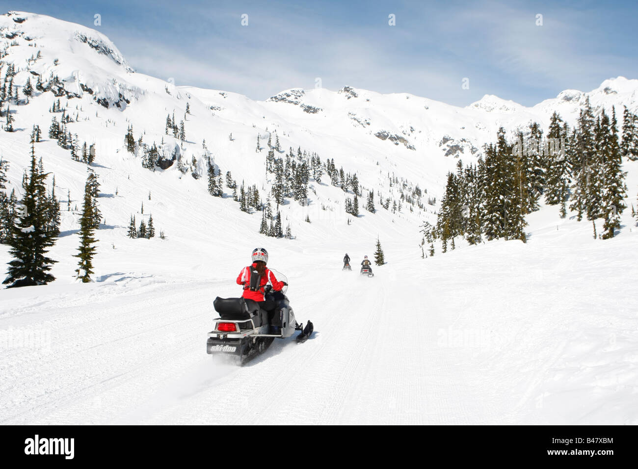snowmobile adventure tour in Whistler British Columbia Stock Photo - Alamy