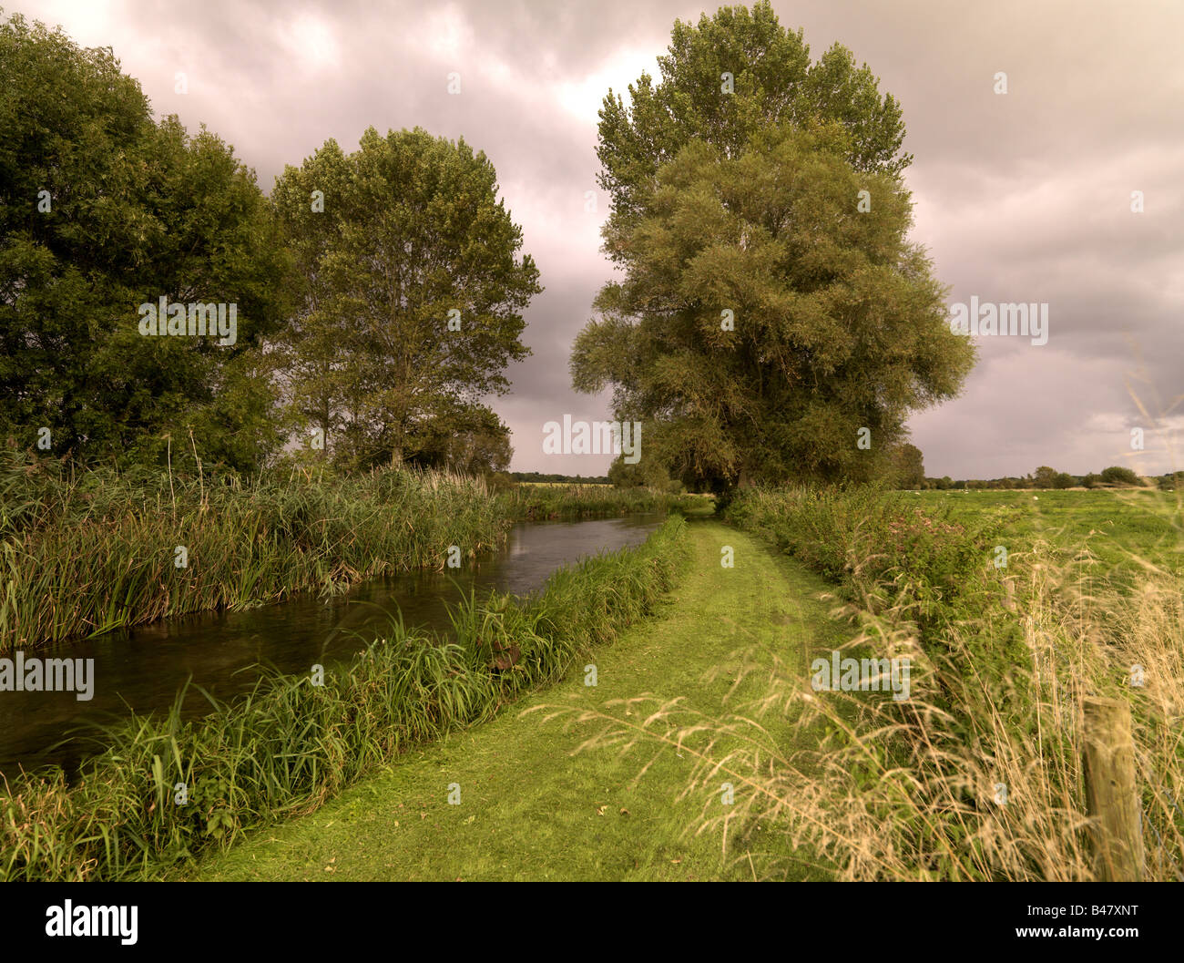 Landscape shot of River Test on a day with a foreboding sky Stock Photo ...