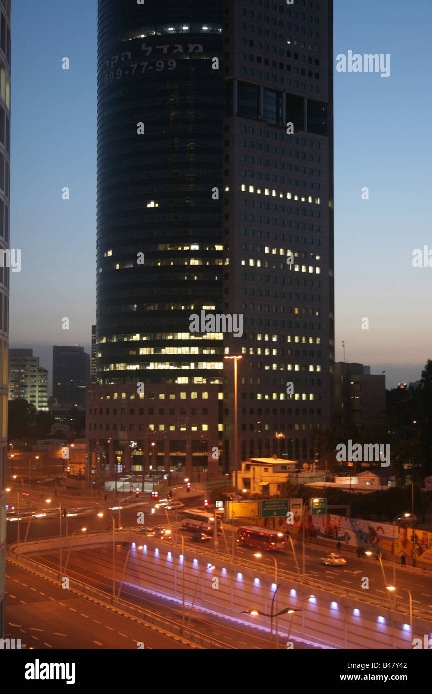 Israel Tel Aviv Hakirya High rise building at dusk Stock Photo - Alamy