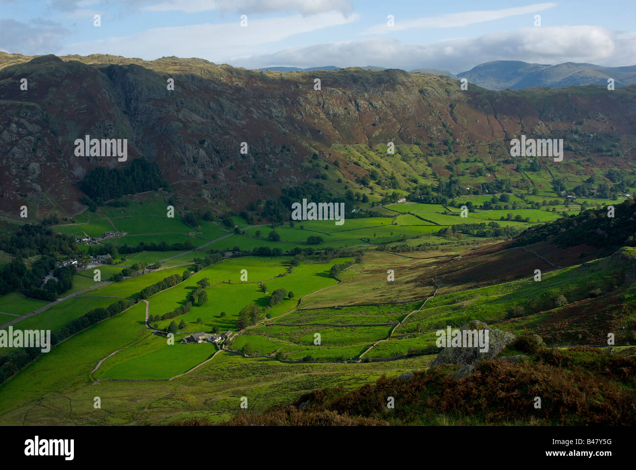 Great Langdale viewed from Side Pike, Lake District National Park ...