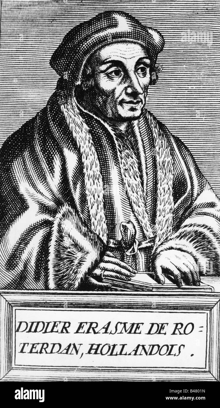 Desiderius erasmus roterodamus rotterdam dutch humanist birth name hi ...
