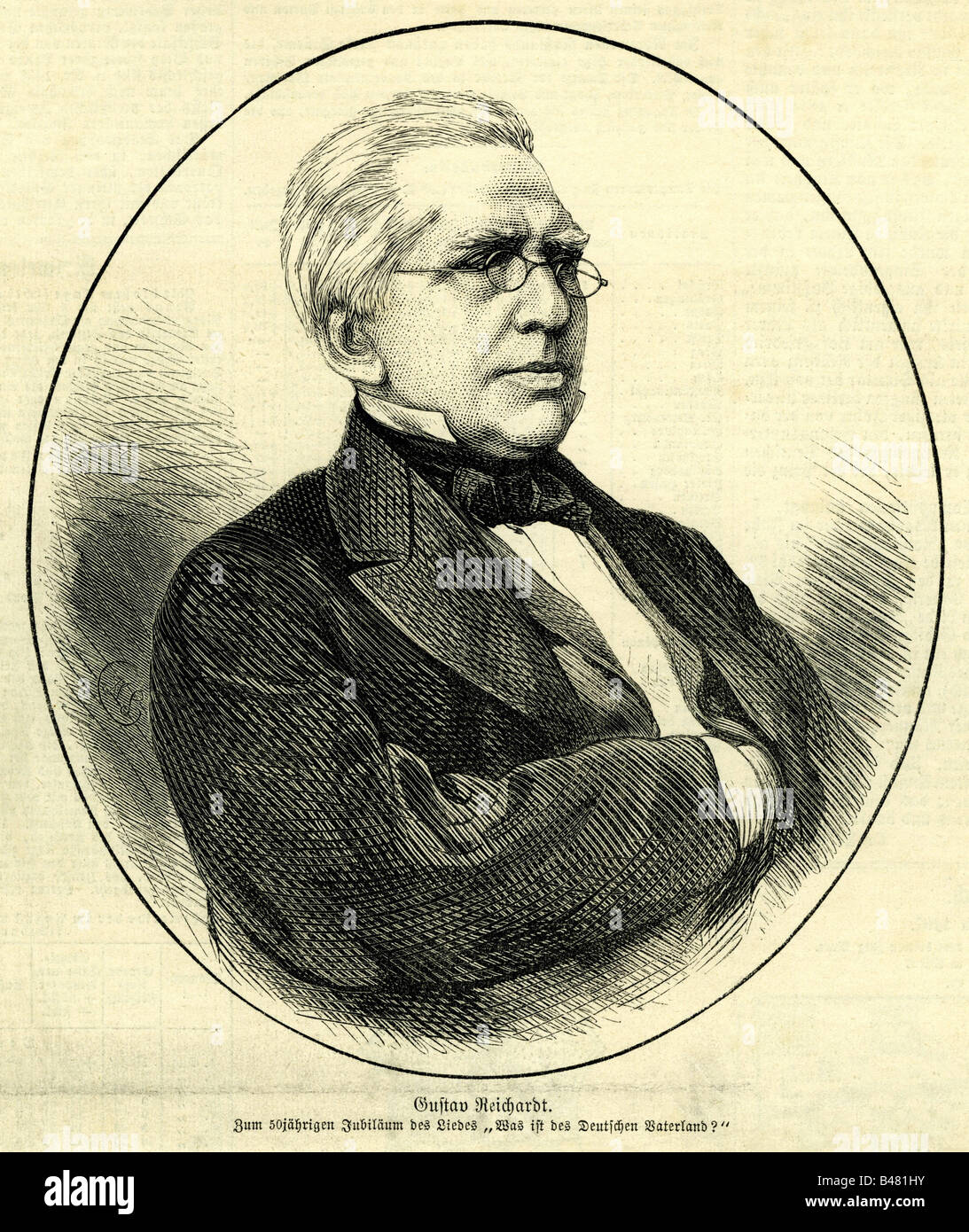 Reichardt, Gustav, 13.11.1797 - 19.10.1884, German composer, half ...