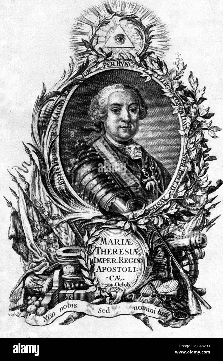 Daun, Count Leopold Joseph, 24. 9.1705 - 5.2.1766, Austrian field ...