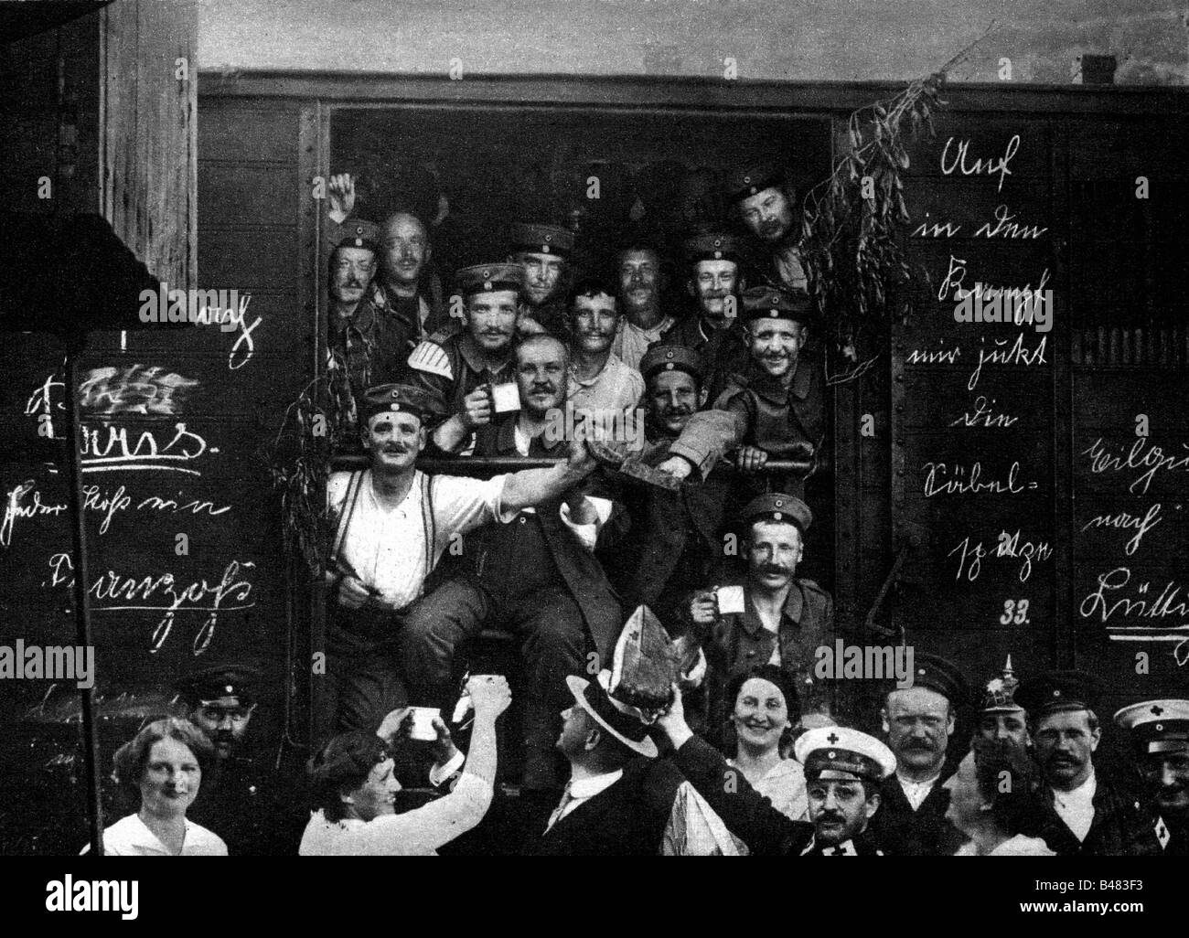 events, First World War / WWI, outbreak of the war, mobilisation ...