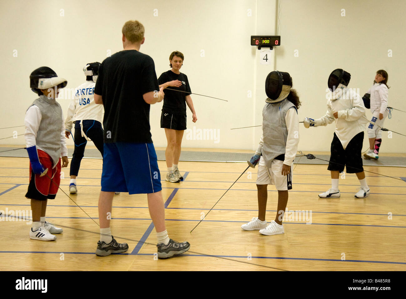 Fencing Students Receiving Instruction Stock Photo - Alamy