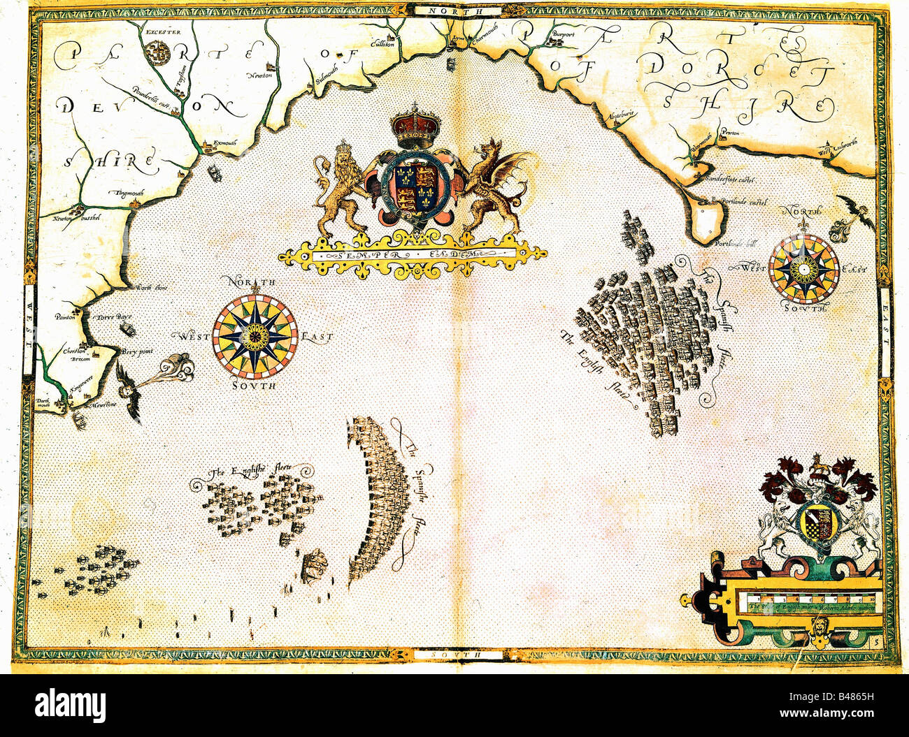 Map of spanish armada hi-res stock photography and images - Alamy