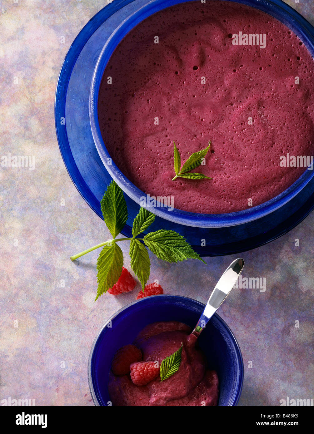 Raspberry mousse dessert editorial food Stock Photo - Alamy
