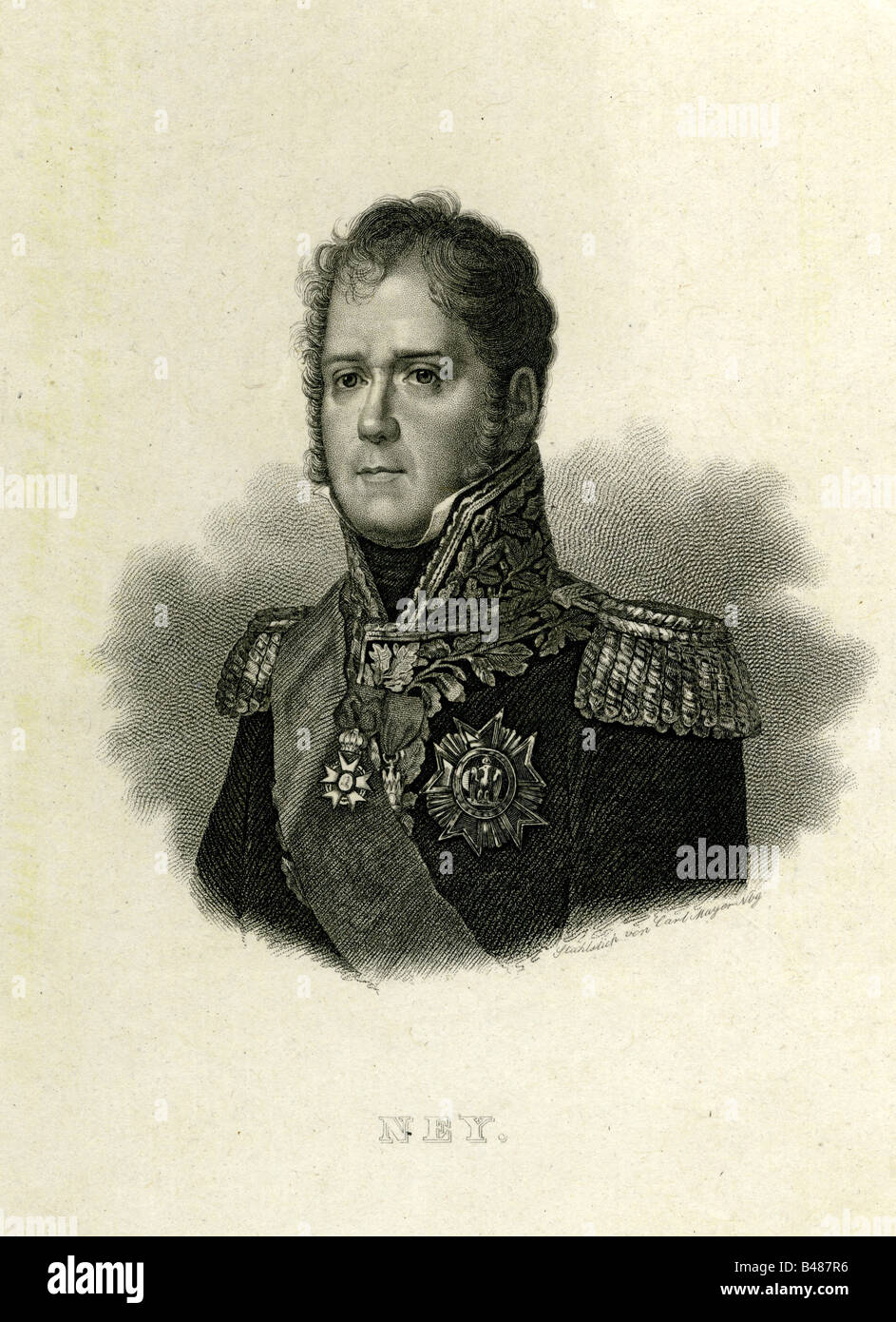 Ney, Michel, 10.1.1769 - 7.12.1815, French General, portrait, engraving ...