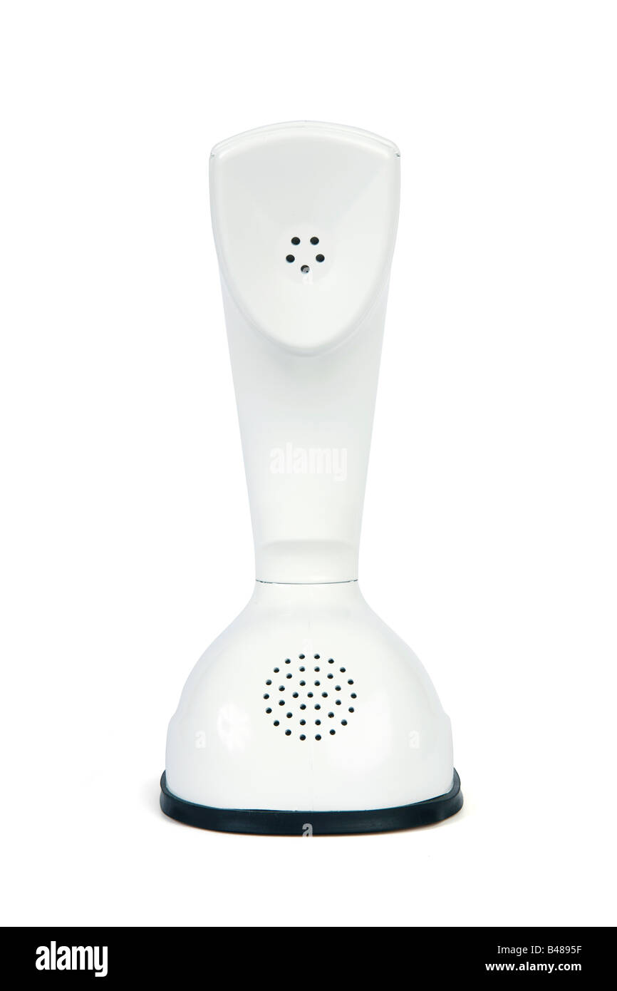 Stylish retro telephone from the sixties isolated on white background ...