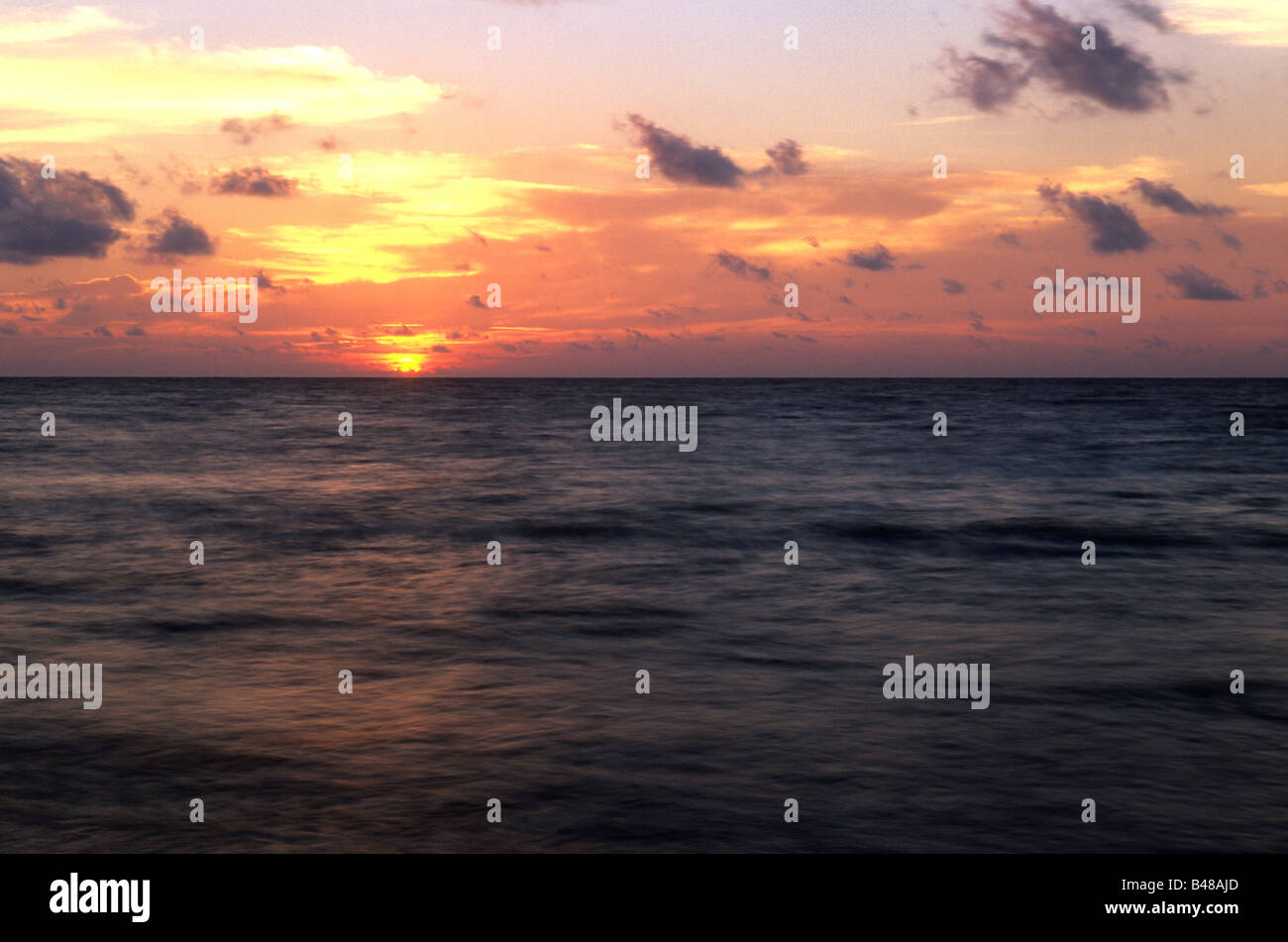 Sunset over the South China Sea, Brunei Darussalam, Borneo Stock Photo ...