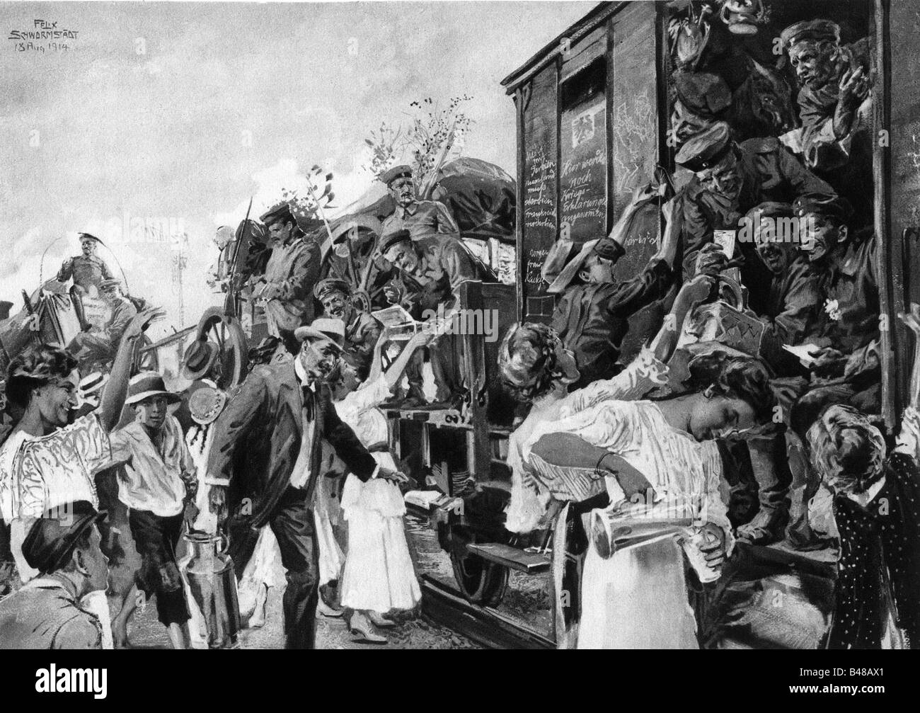 events, First World War / WWI, outbreak of the war, refreshment of ...