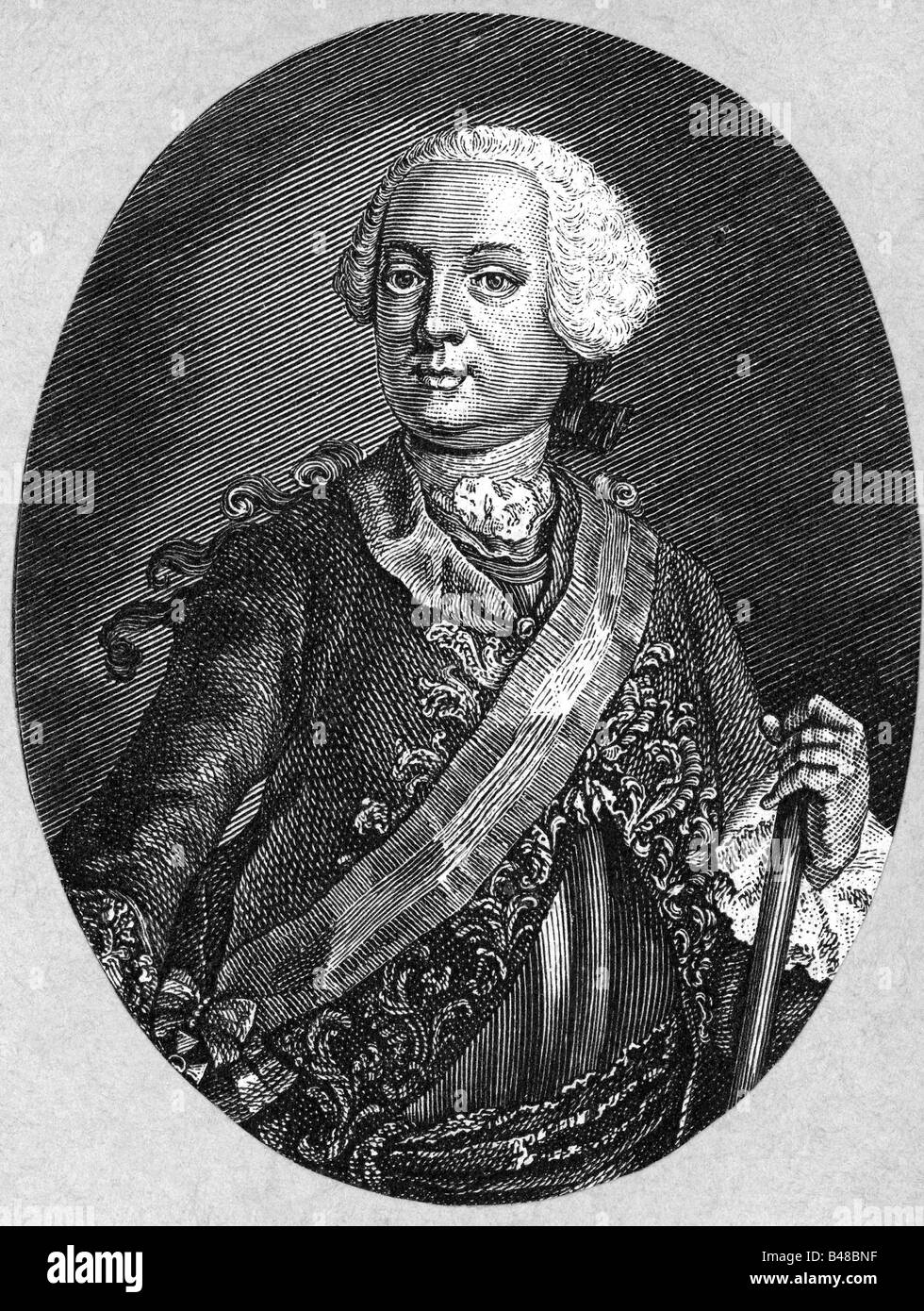 Daun, Count Leopold Joseph, 24. 9.1705 - 5.2.1766, Austrian field ...